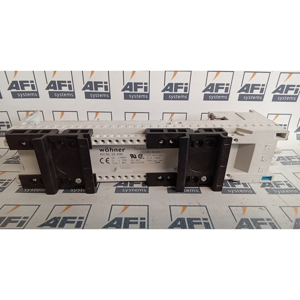 Wohner 32436 Busbar Adapter 25 Amp, 60 Classic System, 2 Adjustable Mounting Rails, 45x200 ...
